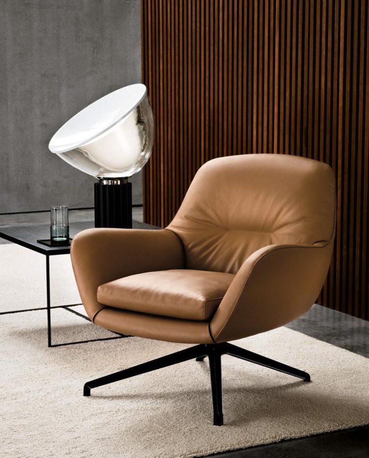Minotti Jensen lowback swivel armchair | Cam Studio
